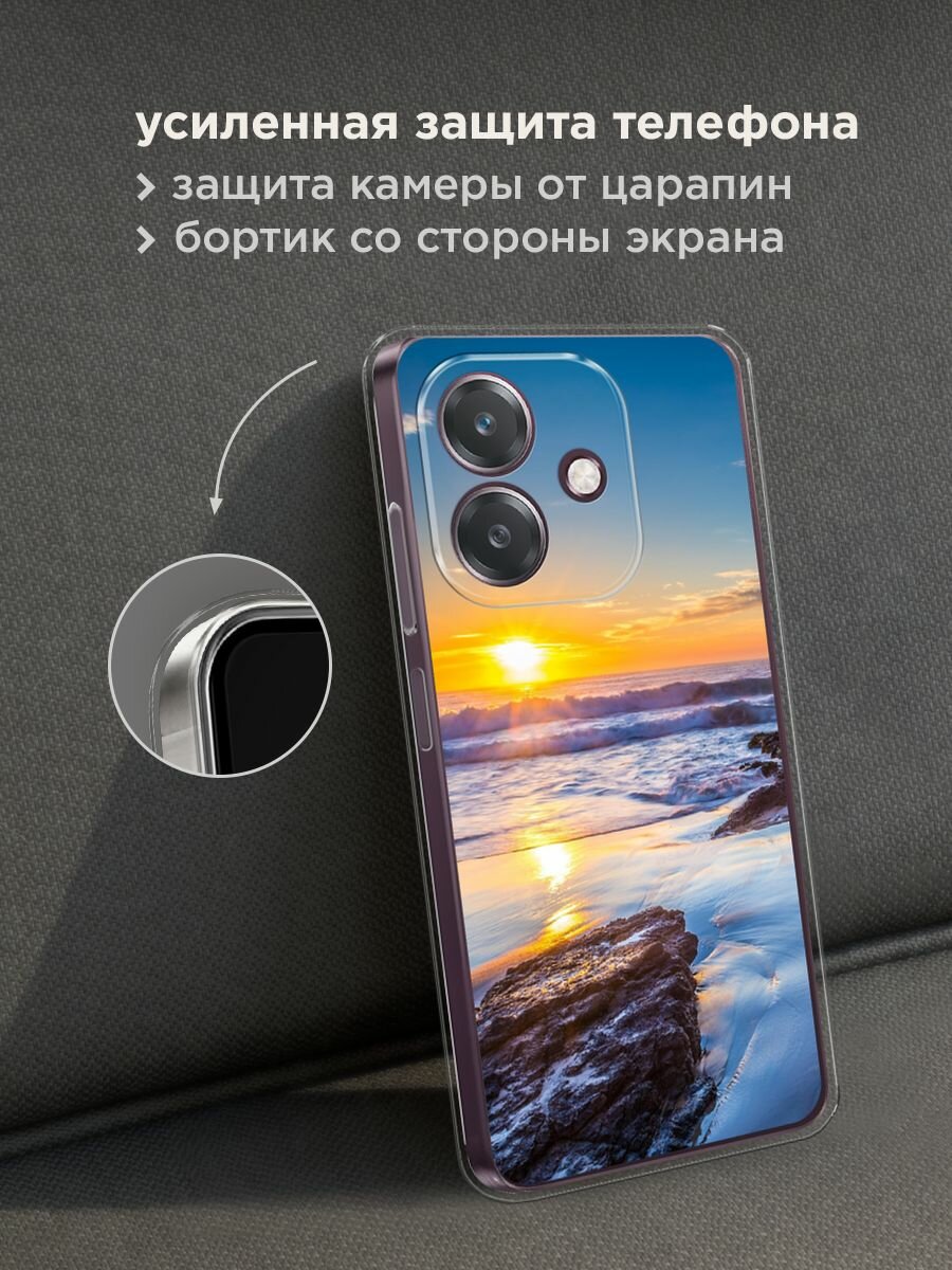 Силиконовый чехол на Oppo A3/A3x / Оппо А3/A3x с принтом "Восход 6" — фото 1