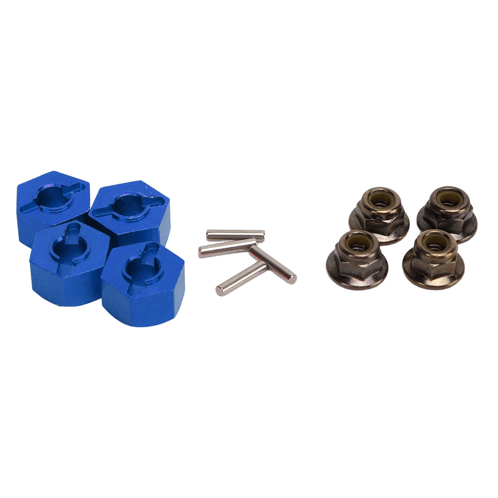 Адаптеры колес Hex Hubs с 4 пинами и 4 гайками для RC машин TRAXXAS SLASH 1/10, CNC обработка, алюминиевые, синие