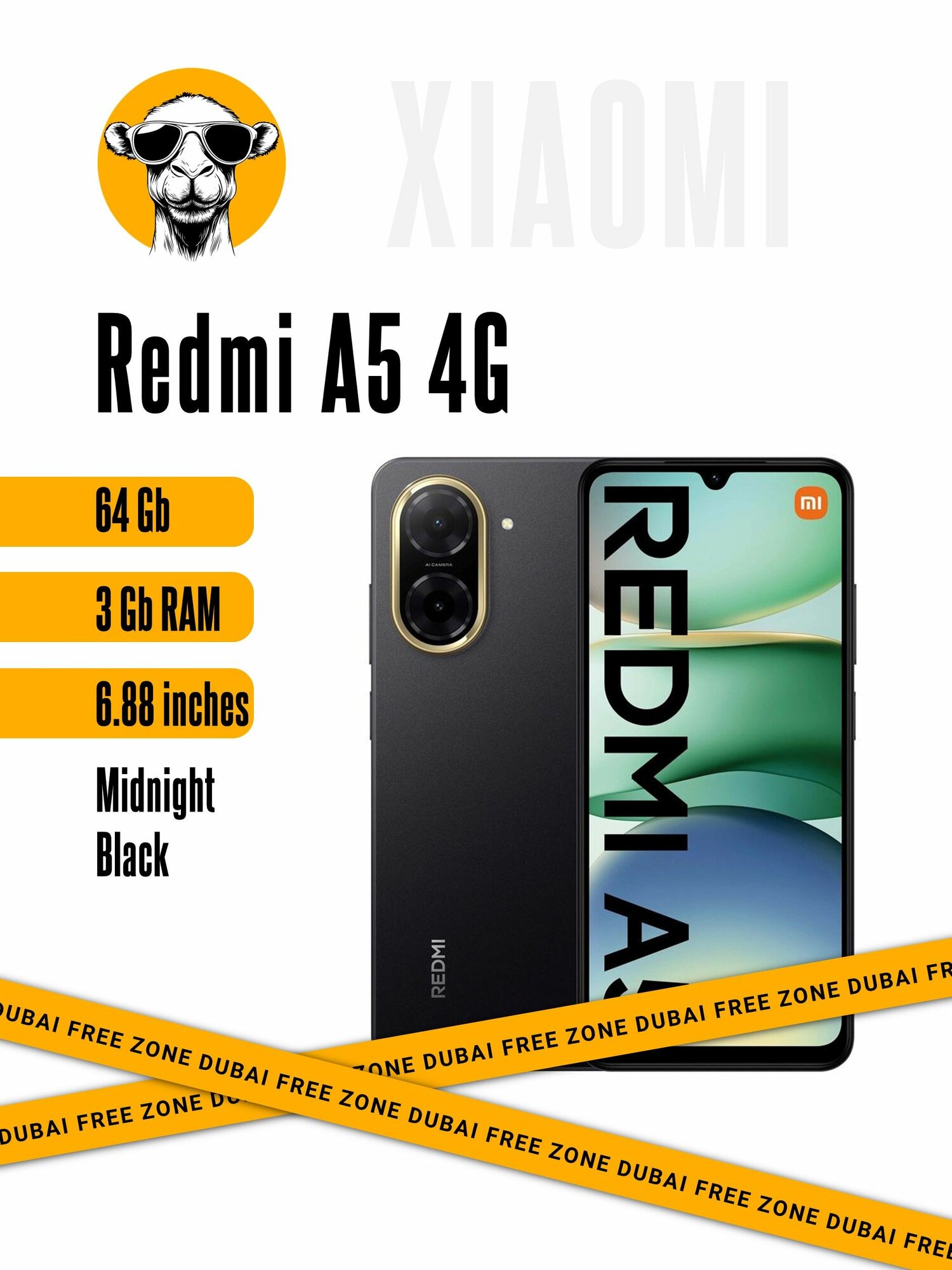 Смартфон Redmi A5 4G 3/64Gb Midnight Black/Черный