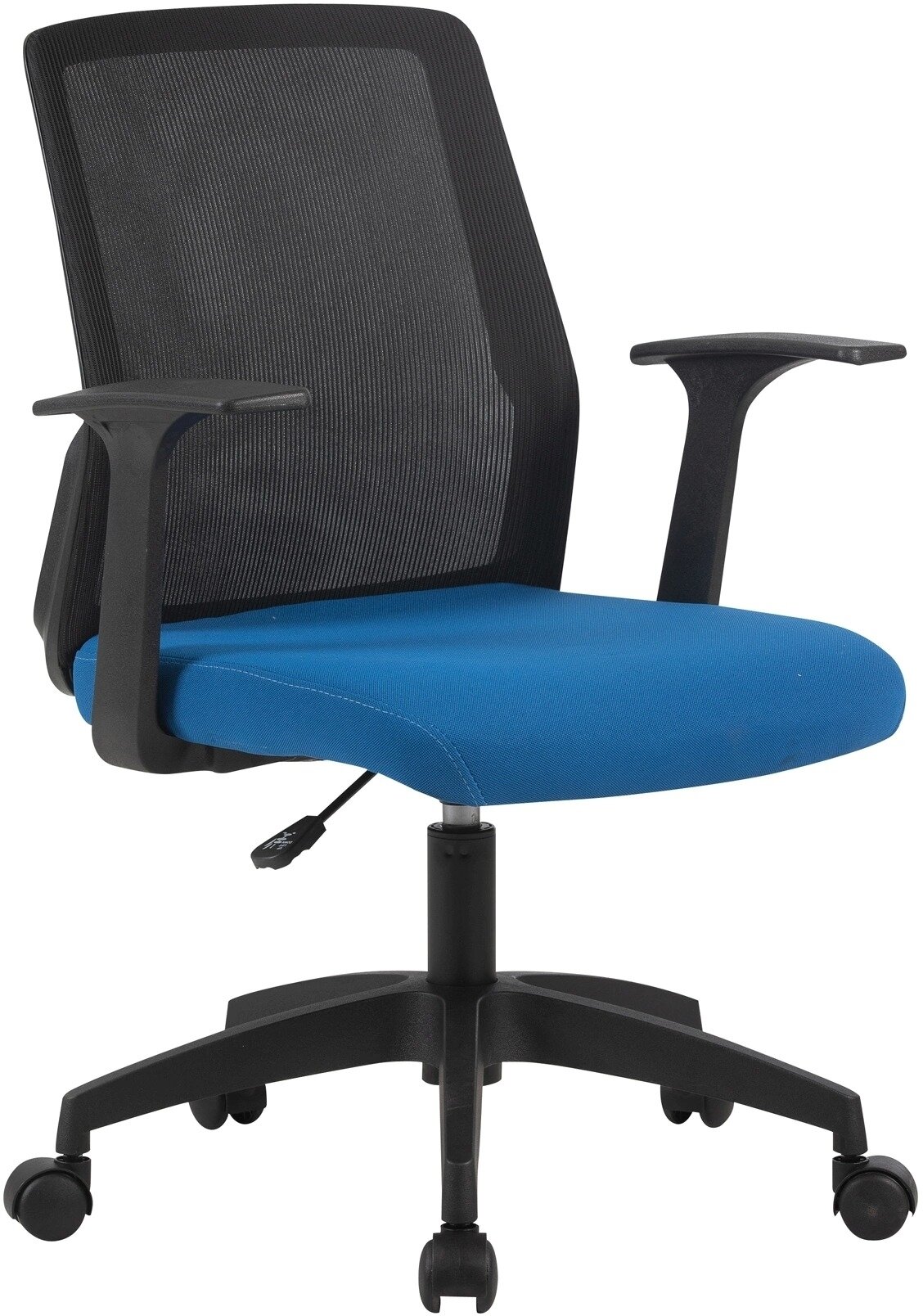 Кресло компьютерное Cactus CS-MC222-BKBL черный, сиденье темно-синий, сетка/ткань, низк. спин. крестов. пластик, пластик черный