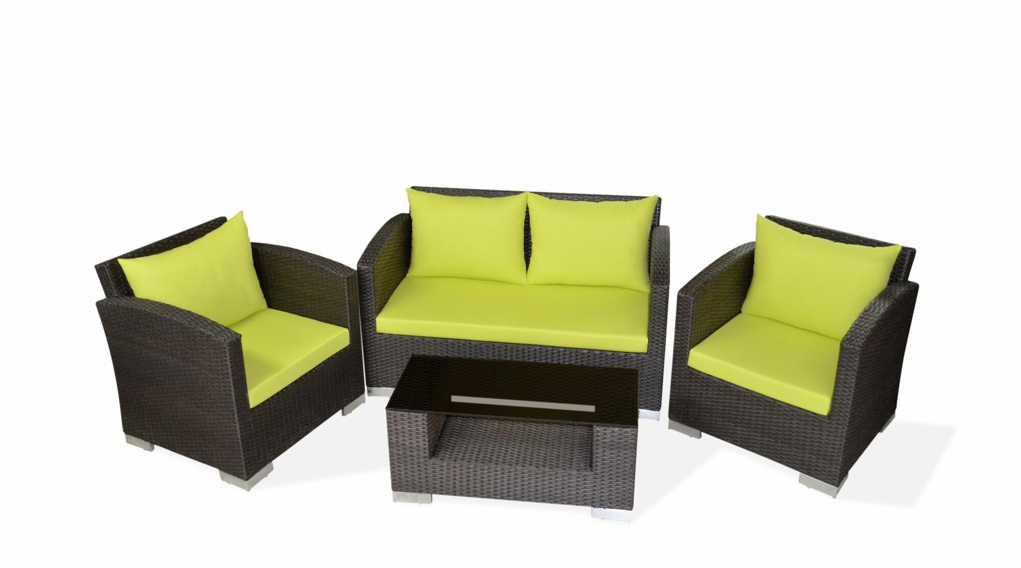 Комплект из искусственного ротанга Вавилон, цвет венге, 4 персоны