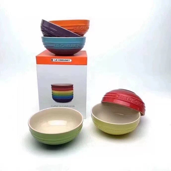 Le Creuset Радуга Серия 15 см Суповая Чаша Набор Французский Стонeware Керамика