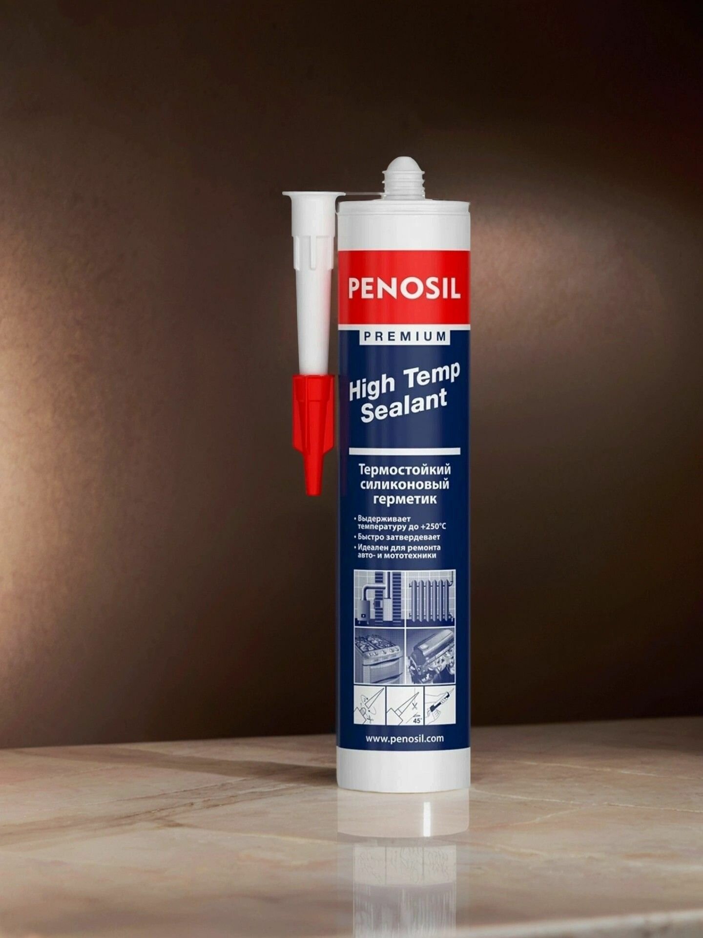 Герметик высокотемпературный Penosil Premium красный, 280 мл H4189
