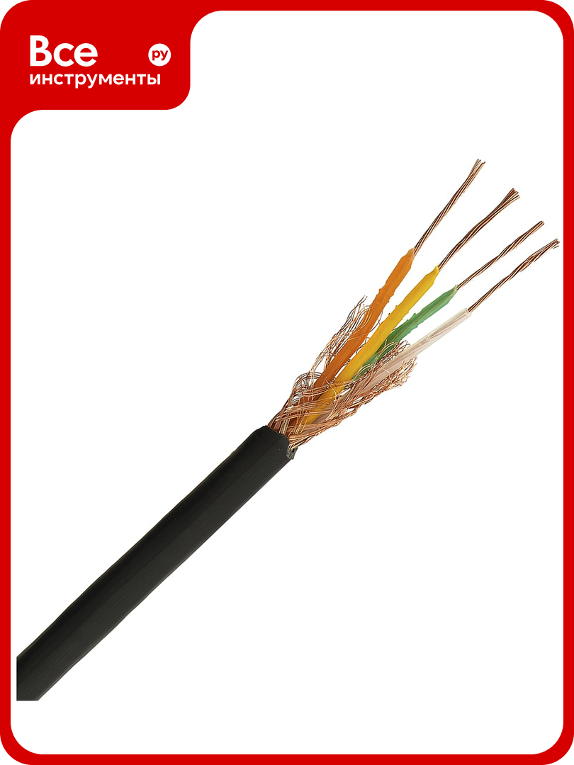 Кабель, ELTROS, микрофонный ELTROS КММ 4x0,35, бухта 200м, черный КММ-0435-ELTROS-MP, подключения микрофонов и монтажа