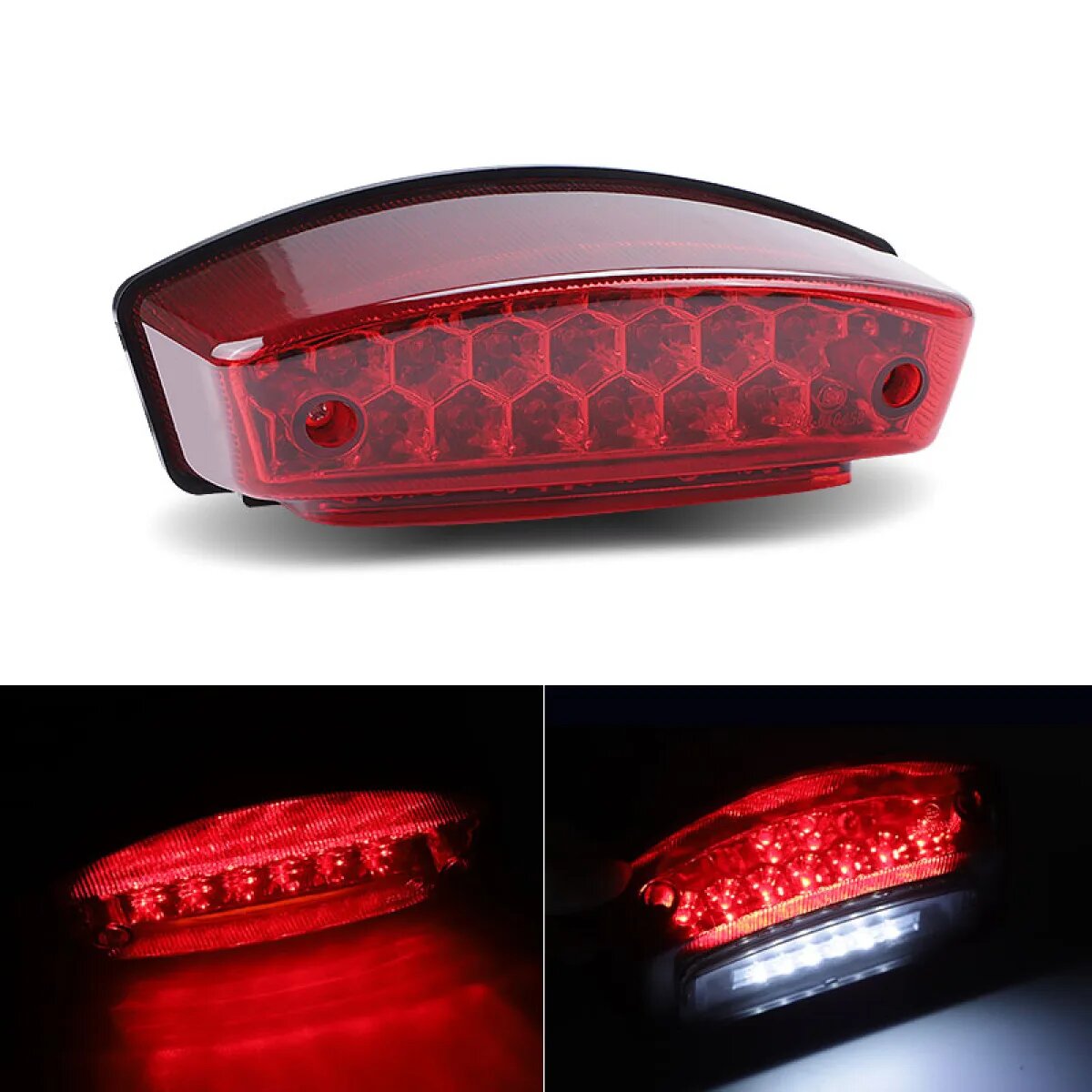 Красный LED задний фонарь номерного знака для мотоцикла