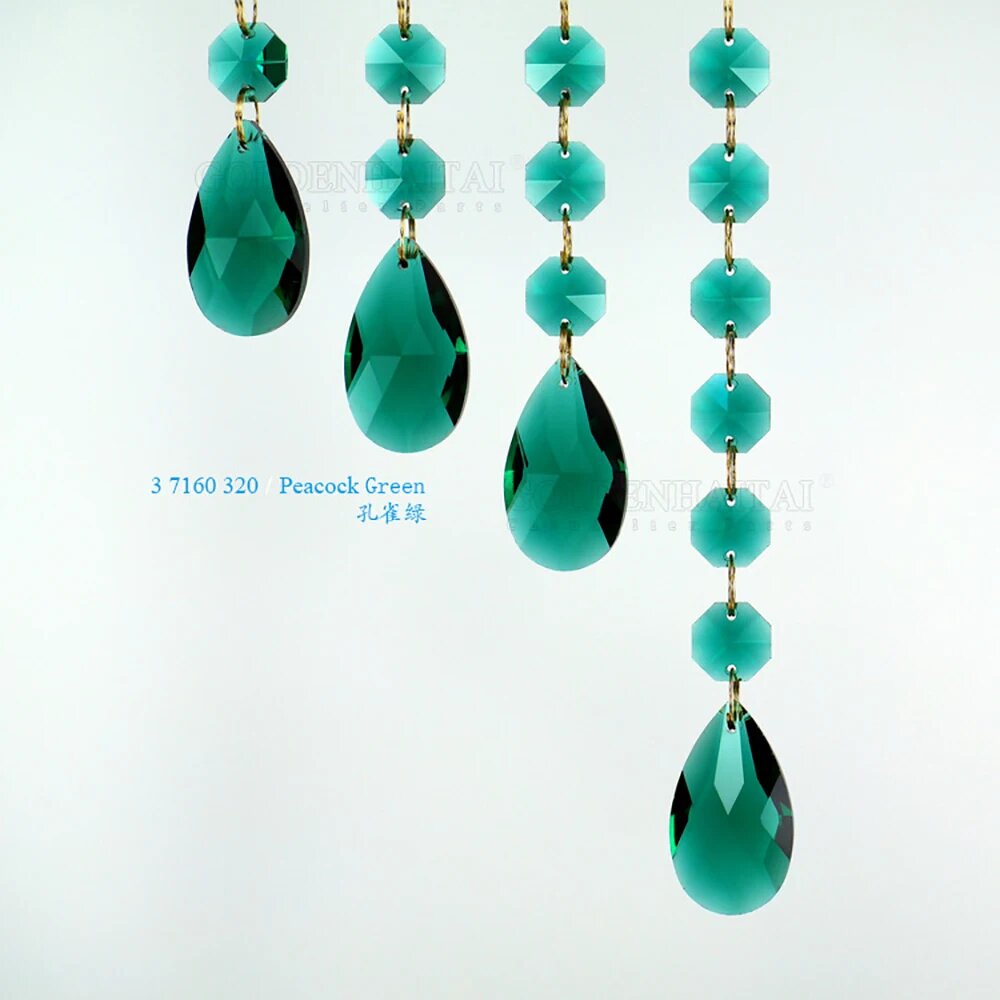 Хрустальные подвески для люстры 38 мм XL, Malachite Green