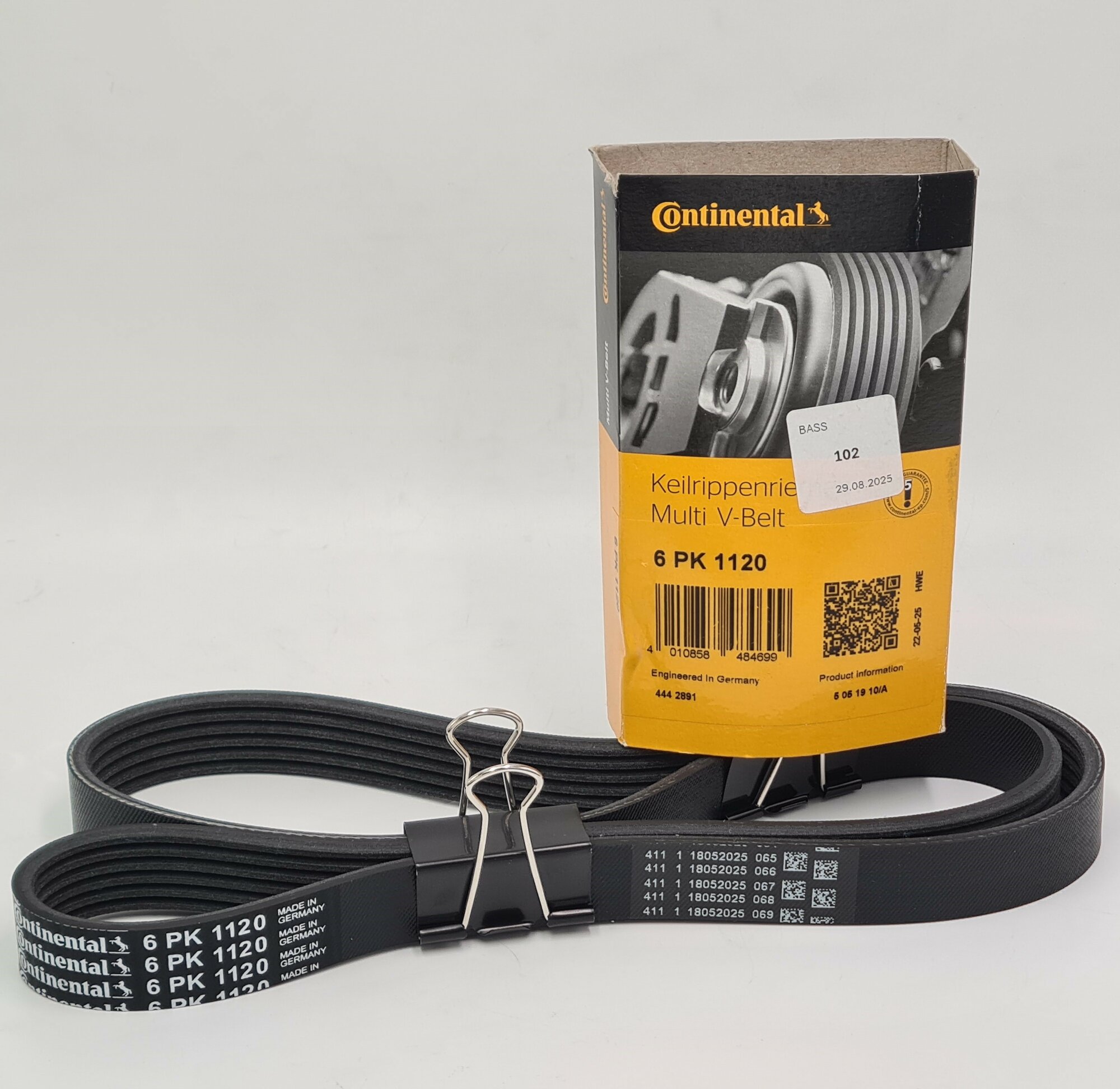 Приводной ремень Continental (Contitech) 6PK1120 для AUDI, FORD, SEAT, SKODA, TOYOTA, VOLKSWAGEN, HYUNDAI, KIA