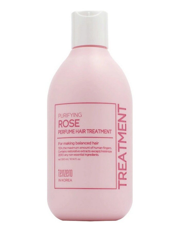 Tenzero Purifying Rose - Perfume Hair Treatment Парфюмированный кондиционер-маска "с ароматом розы" для всех типов волос 300 мл.