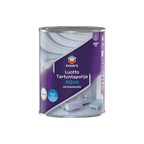 Грунтовочная краска ESKARO Luotto водоразбавимая, адгезионная, белая 0,9л