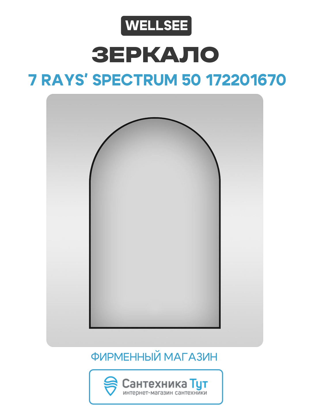 Зеркало Wellsee 7 Rays' Spectrum 50 172201670 цвет Черный матовый