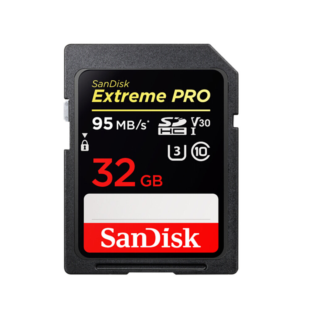 Genuine Original SanDisk Extreme Pro SDHC 32GB SD Card U3 C10 V30 4K Memory Card 95MB/s Read 90MB/s Write для устройств поддерживающих SDHC, SDXC, SDXC-1 (UHS-1)