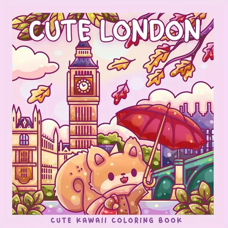 Раскраска-антистресс Cute London Kawaii