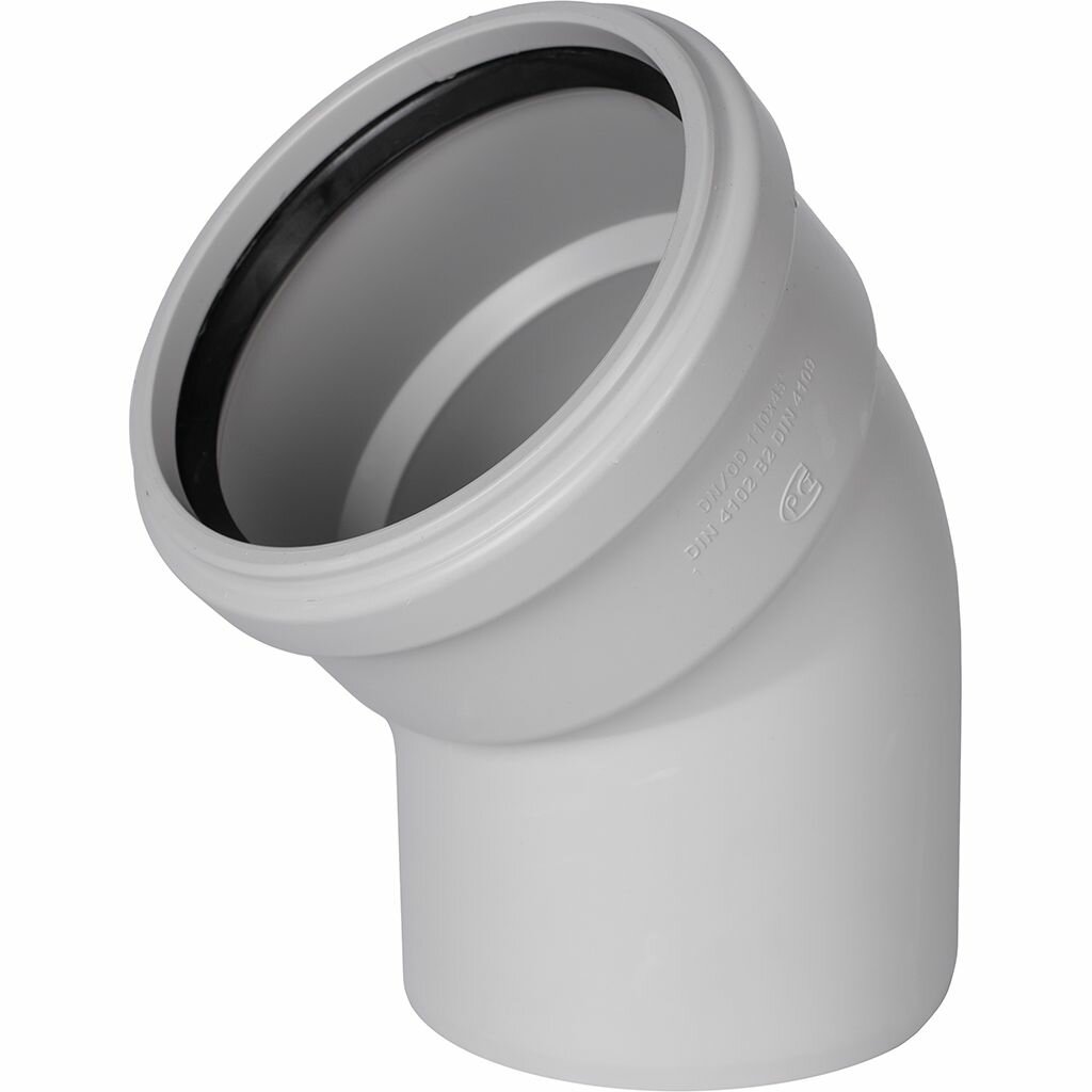 Отвод канализационный STOUT бесшумный D 110 мм 45 гр SKB-0010-011045