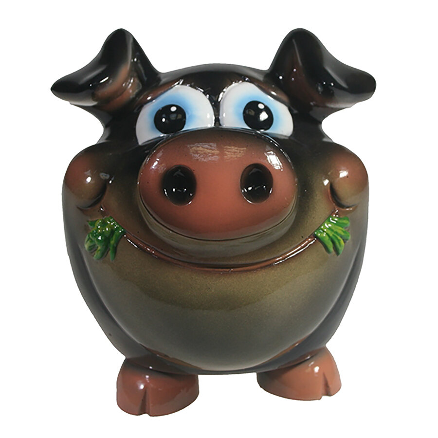 Копилка Поросенок Боря, 13*13.5*14см (темная) KSMR-714353/SK053