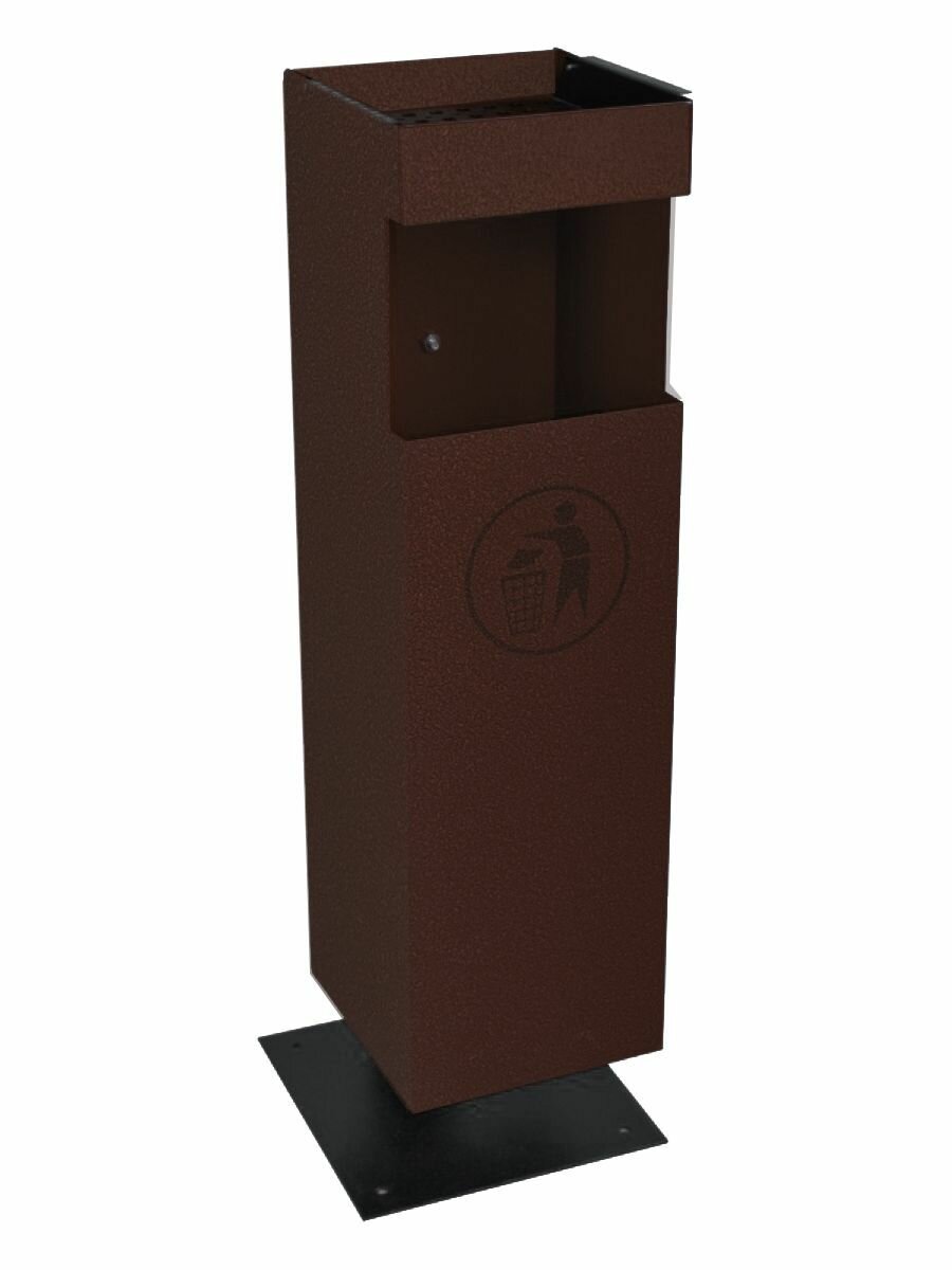 Урна уличная металлическая "УО" с пепельницей (опрокидывающаяся) (Медь)