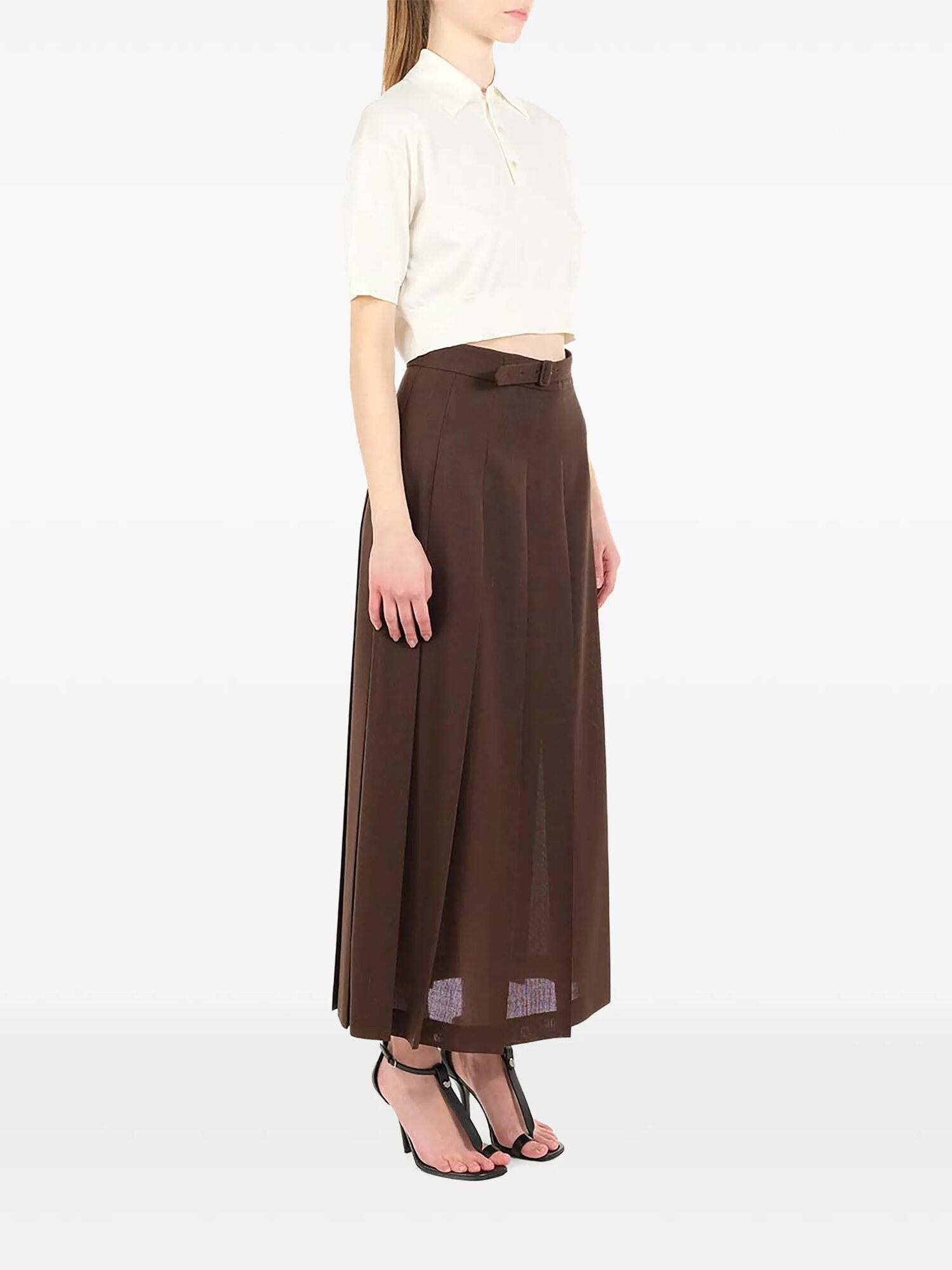 Рубашка AURALEE Silk cropped polo shirt, размер 44 — фото 1