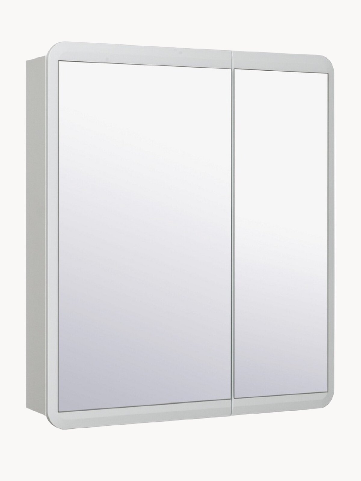 Шкаф в ванную с зеркалом Runo Эрика 70, белый, навесной, с доводчиками
