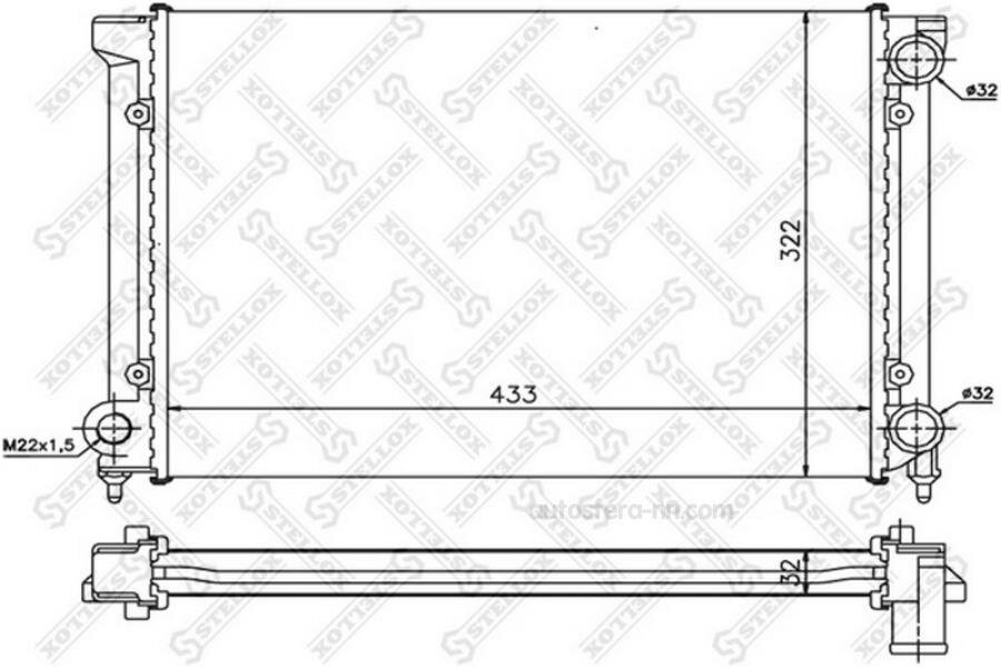 STELLOX 1025049SX радиатор системы охлаждения!\ VW Passat 1.6/1.8 88-92