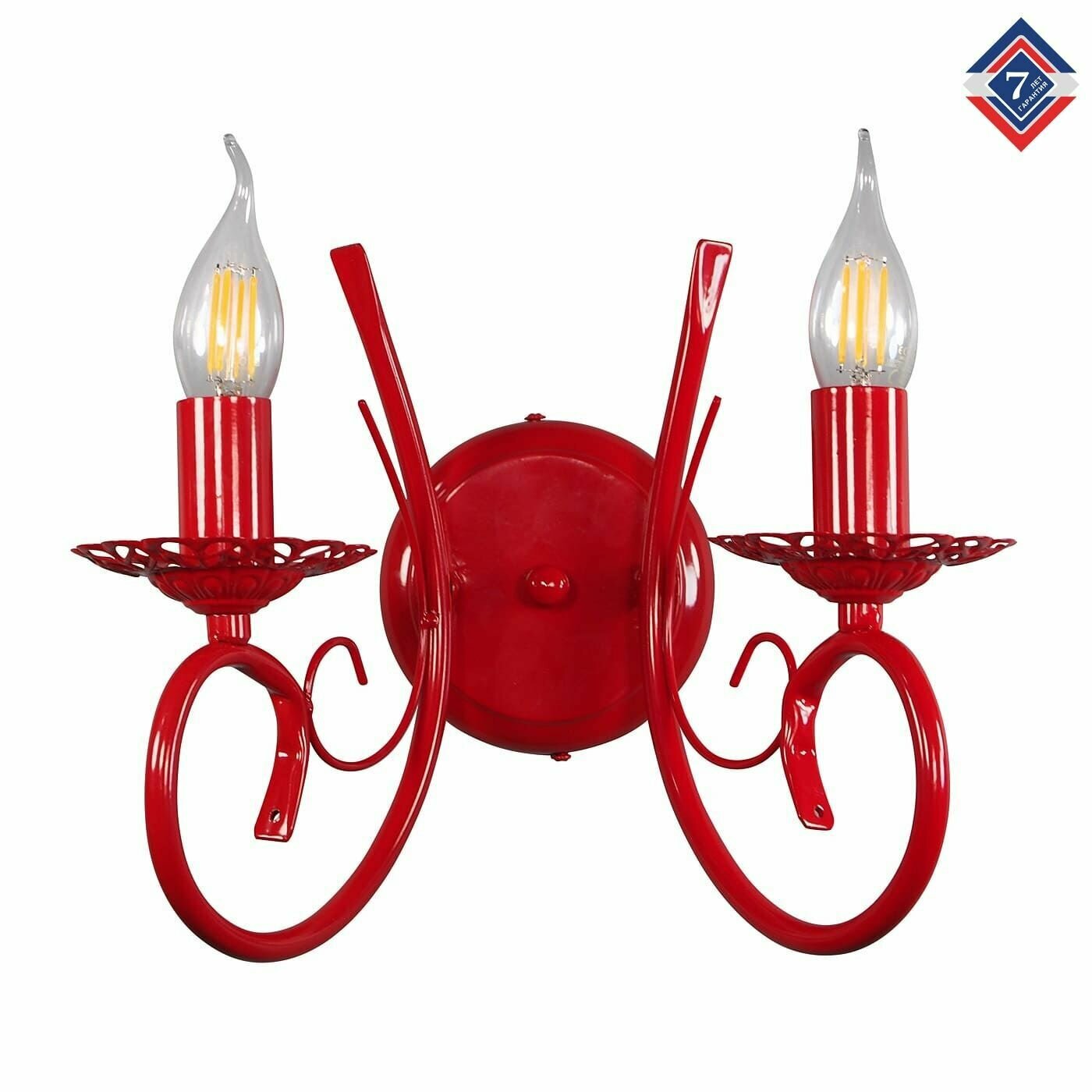 Бра настенные классика 2 лампы свечи красная S1241-2