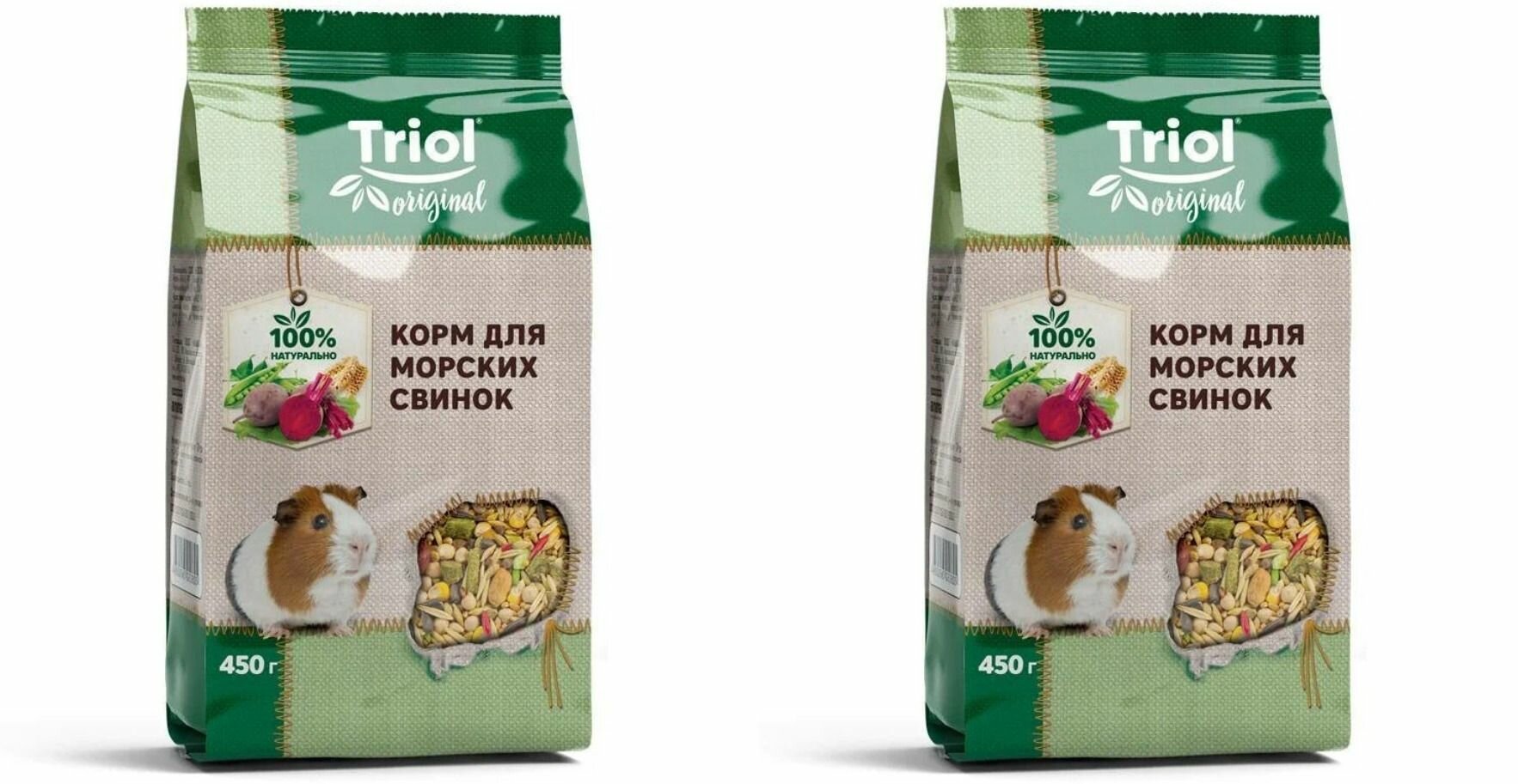 Triol Корм для морских свинок, 450 г, 2 шт