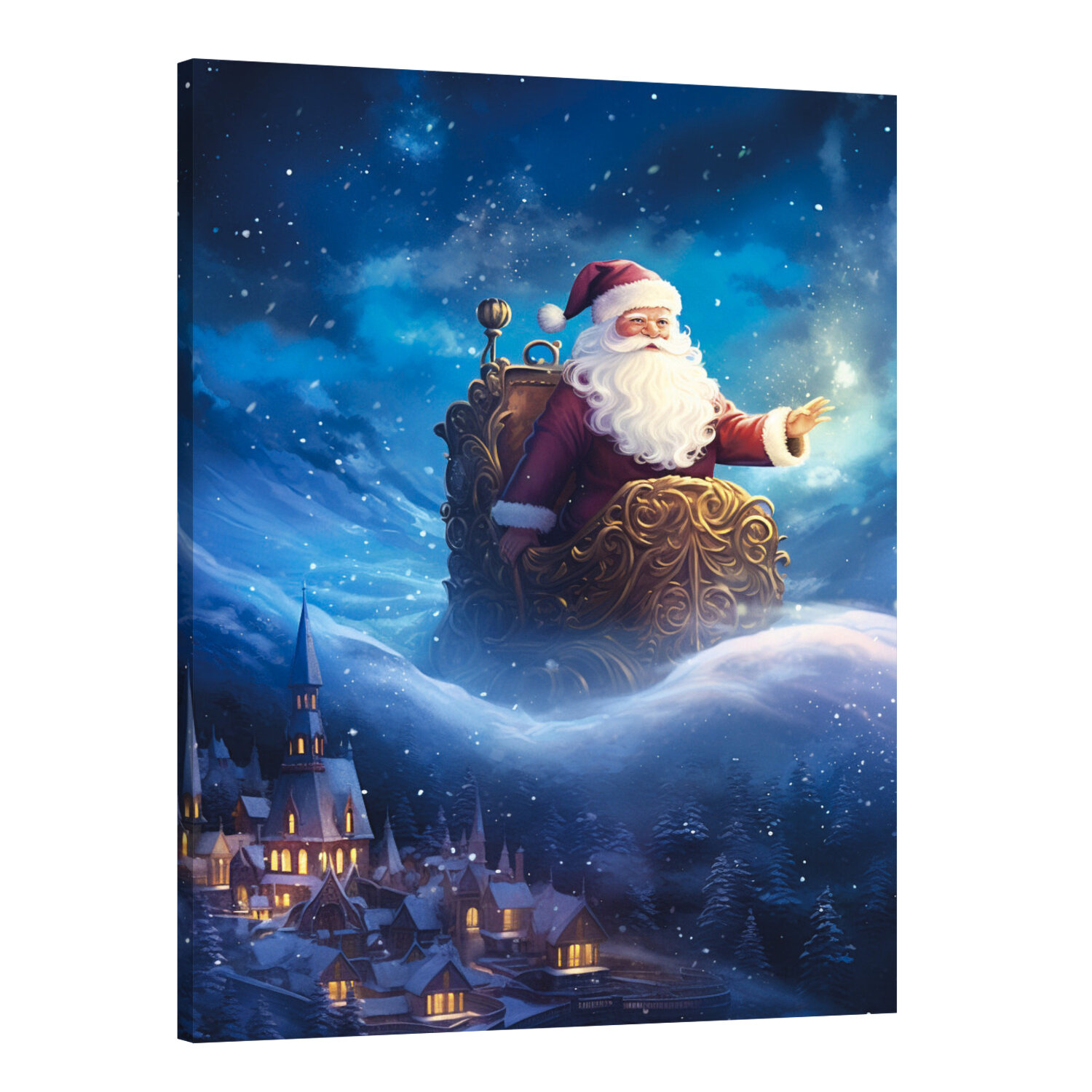 Интерьерная картина 50х70 "Радость и сказка с Дедом Морозом"
