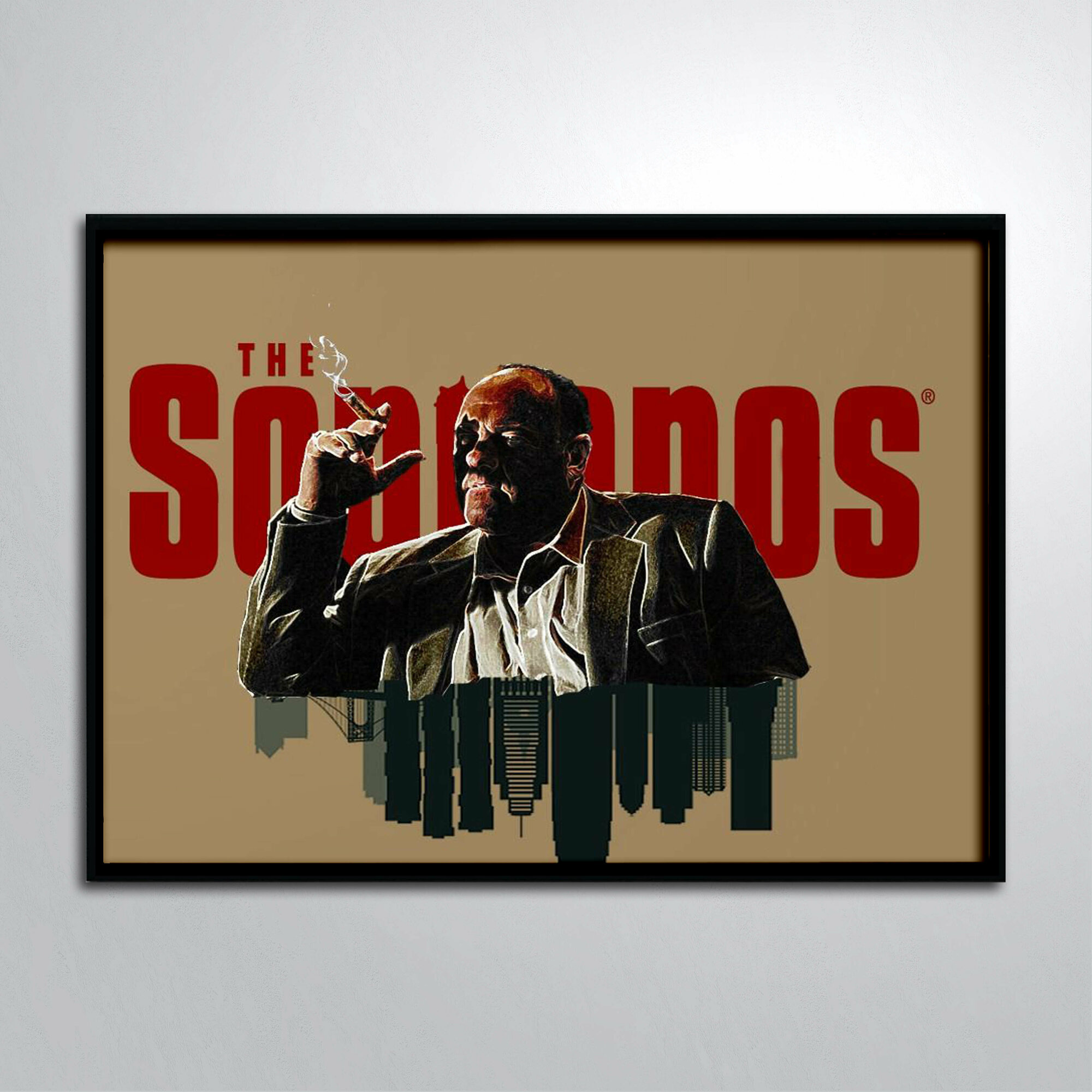 Постер в раме/Сериал Клан Сопрано Арт Город и Тони The Sopranos