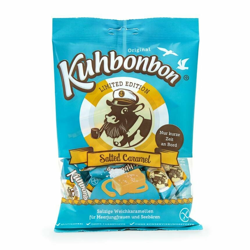 Сливочная мягкая карамель Kuhbonbon "Salted Caramel" со вкусом соленой карамели, 175г