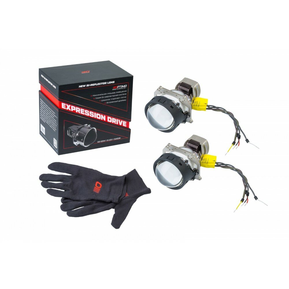 Светодиодная би-линза Optima Premium Bi-LED Lens, Expression Drive 3.0", 5000К, 12V, комплект 2 шт.