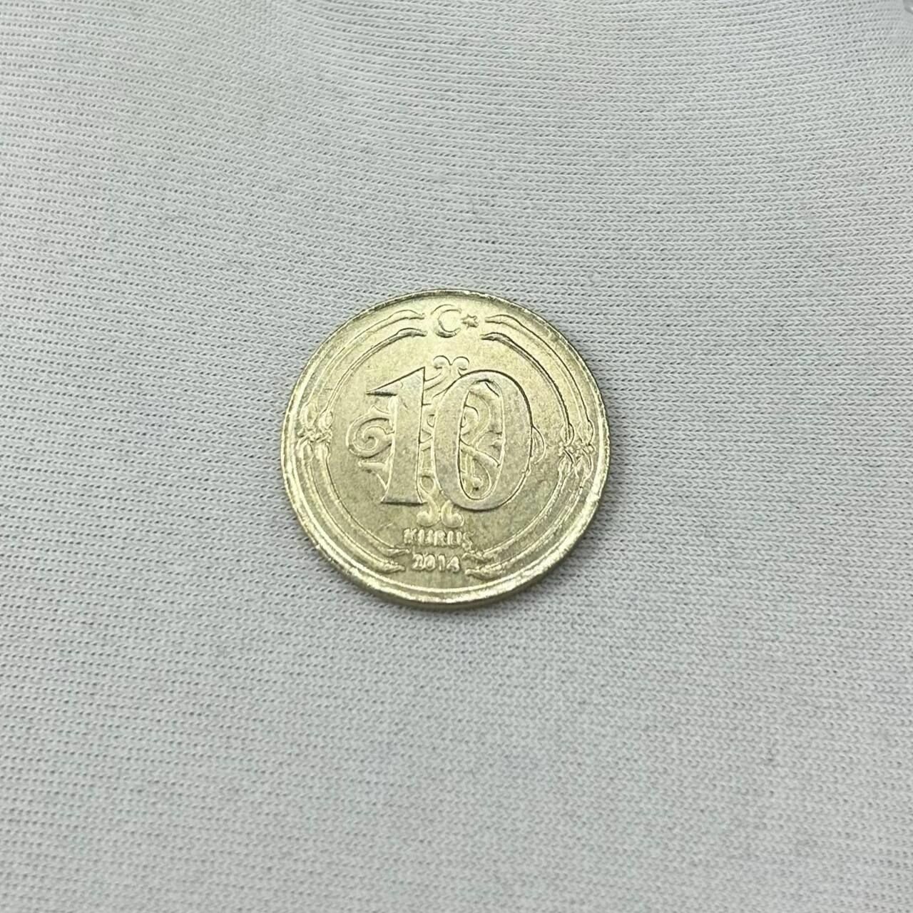 Монета 10 куруш, 2014 год, Турция!