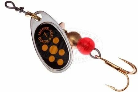 Блесна Mepps Comet Black Fury N1; (цвет Серебро, внешняя сторона-желтая)