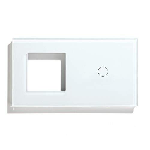 Рамка комби 2 поста (1F+1G) 157*86мм, стекло, цвет белый
