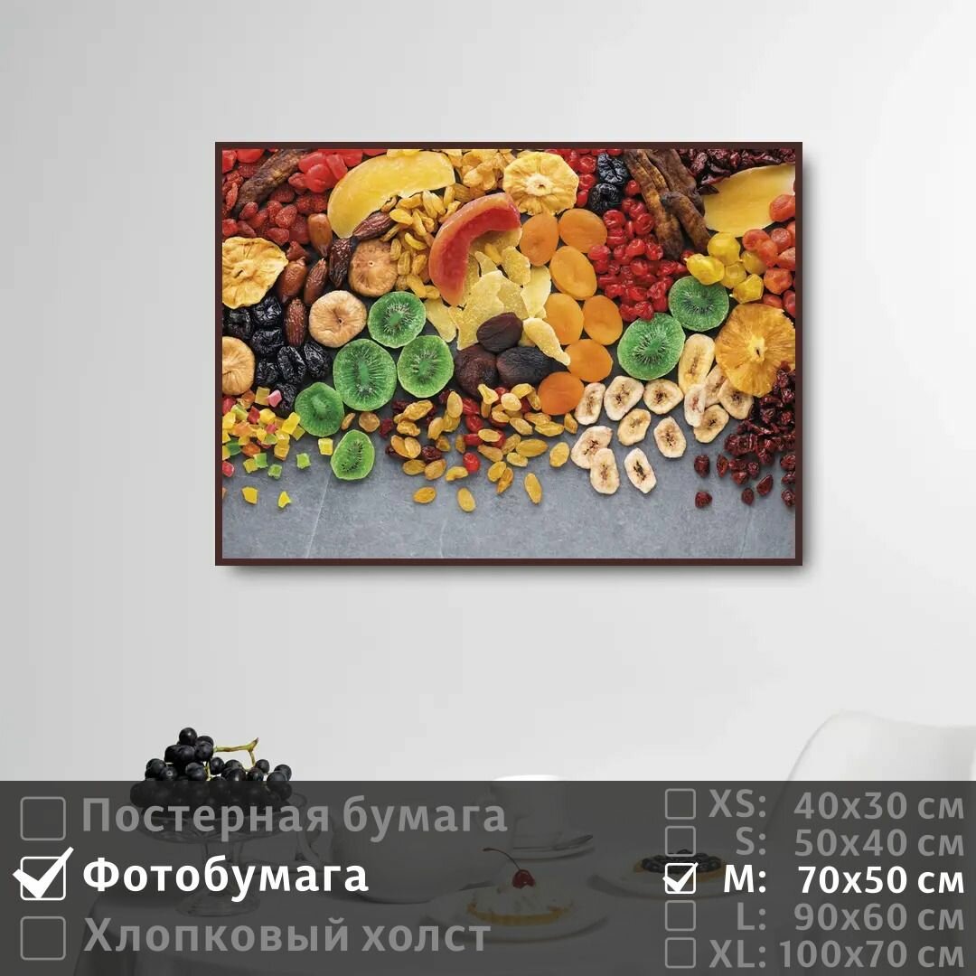 Постер на фотобумаге Красочные Сушеные Фрукты 70х50 см ПолиЦентр