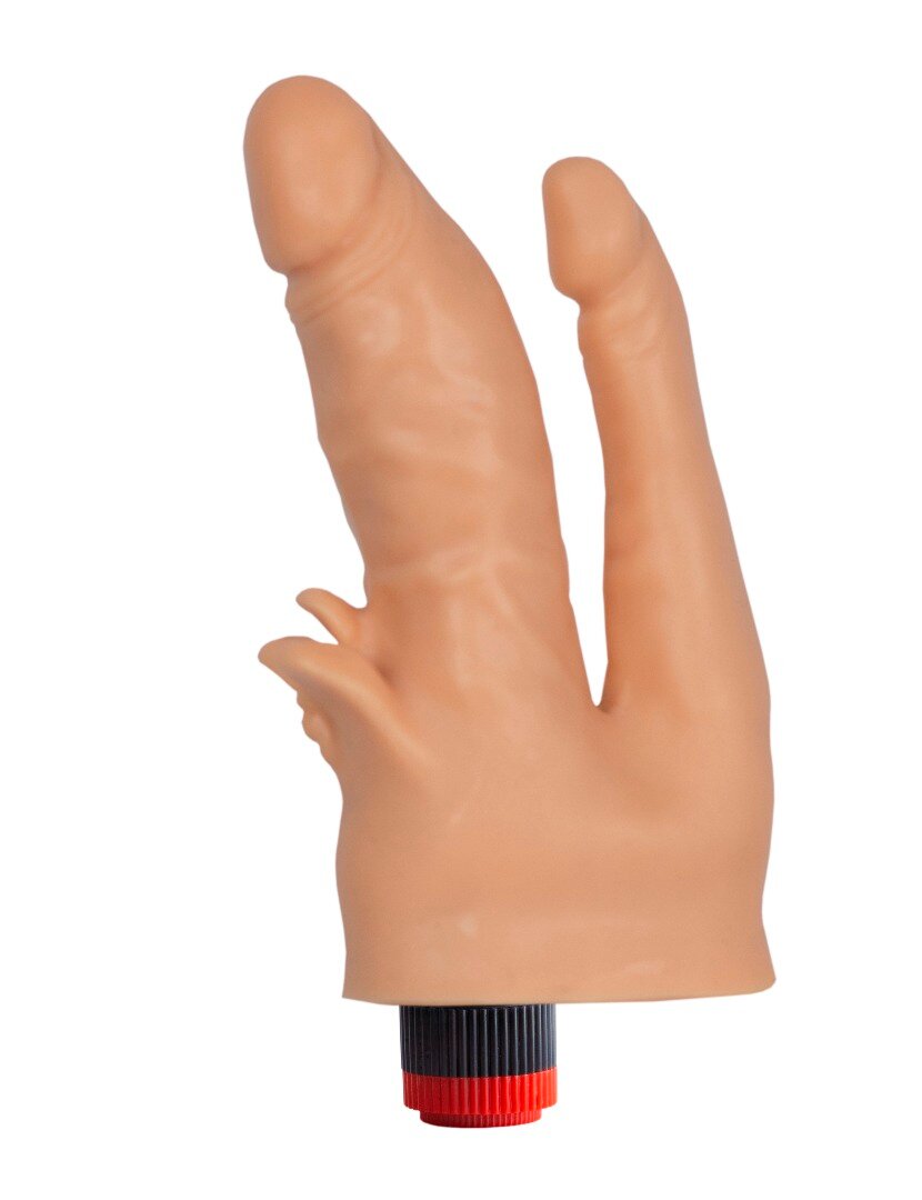 Двойной анально-вагинальный гелевый вибратор - 17 см. | LOVETOY (А-Полимер) | телесный