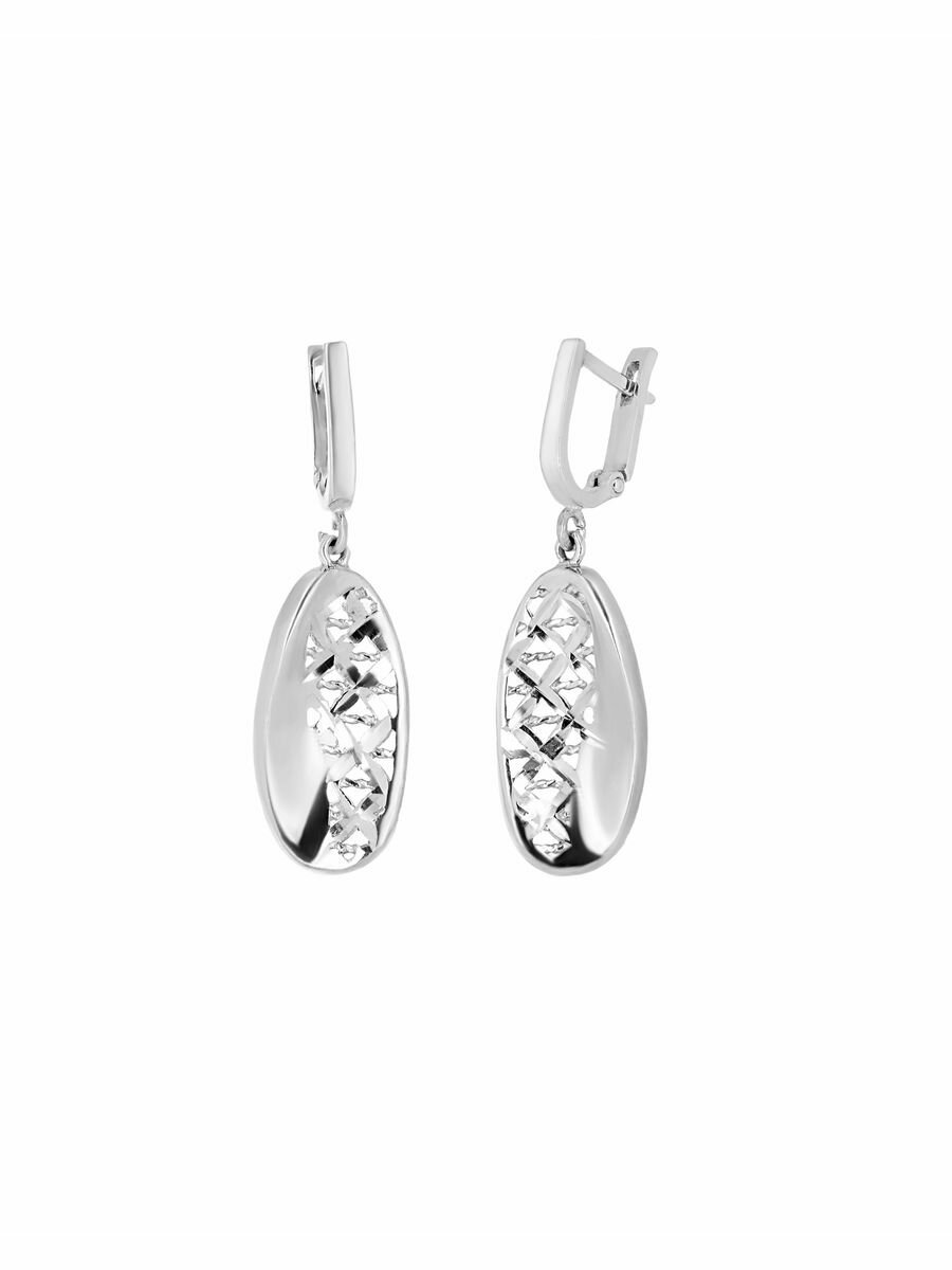 Серьги, серебро, 925 проба, родирование