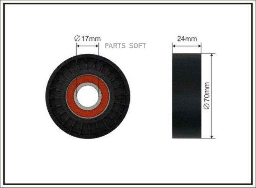 500670 CAFFARO Ролик генератора натяжной Toyota Camry, RAV4, Alphard, Lexus ES, NX, RC, RX 2.0-2.7 (без натяжителя)
