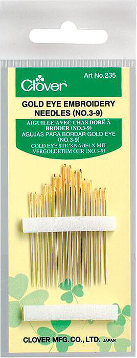 Иглы Clover вышивальные с позолоченным ушком № 3/9 (16 шт.)