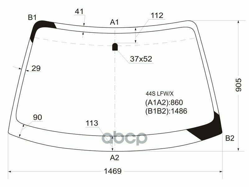 Стекло лобовое Subaru Impreza 00-07 / Saab 9-2X 04-06 XYG арт. 44S LFW/X