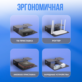 Характеристики модели Полка для приставки, роутера на стену WALL SHELF ...