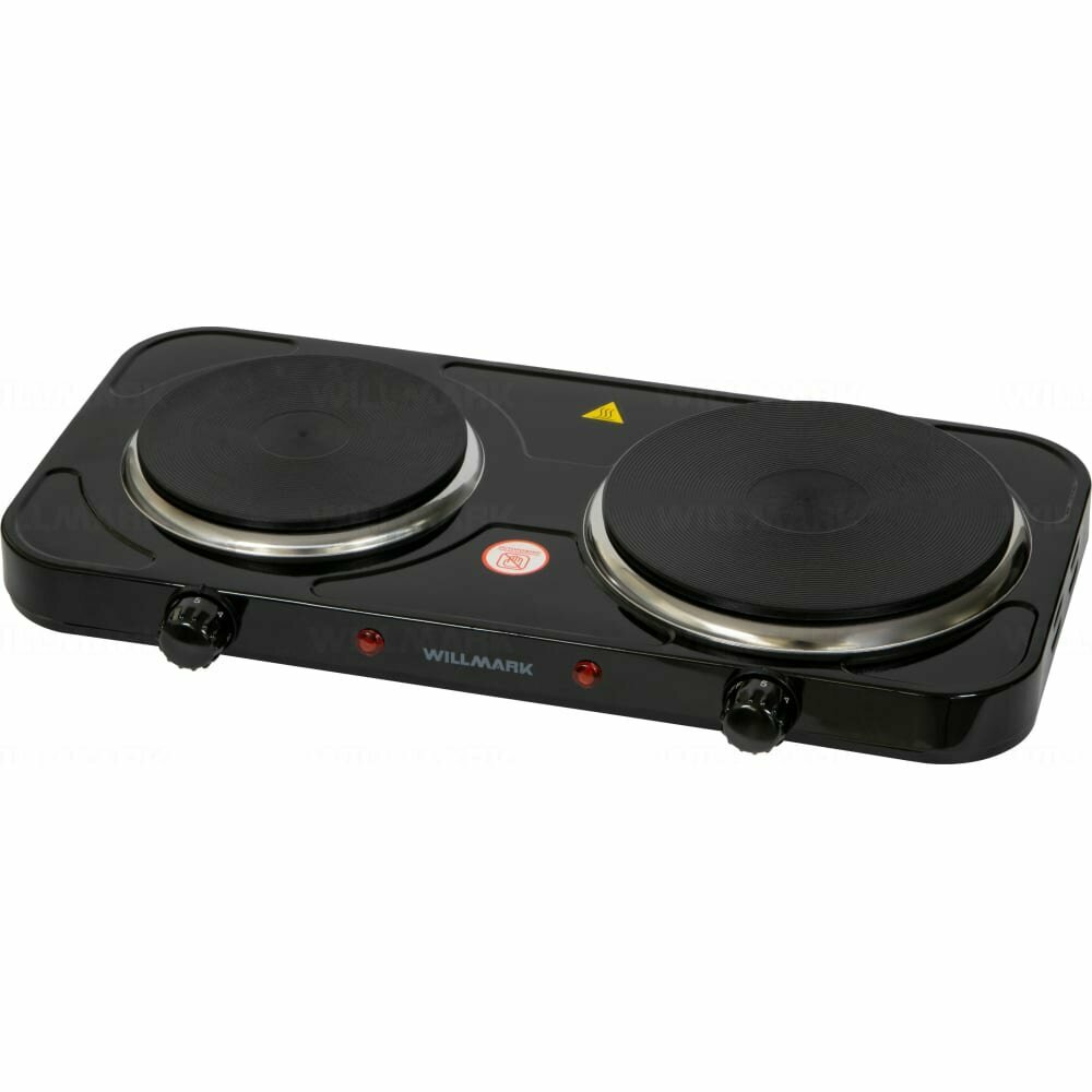 Электрическая плита WILLMARK 1000 Вт, 1500 Вт, корпус из нержавеющей стали, черный НS-215 2000609