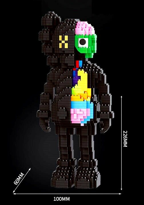 Конструктор 3D из миниблоков Balody Kaws большая фигурка, 1280 деталей - BA16243