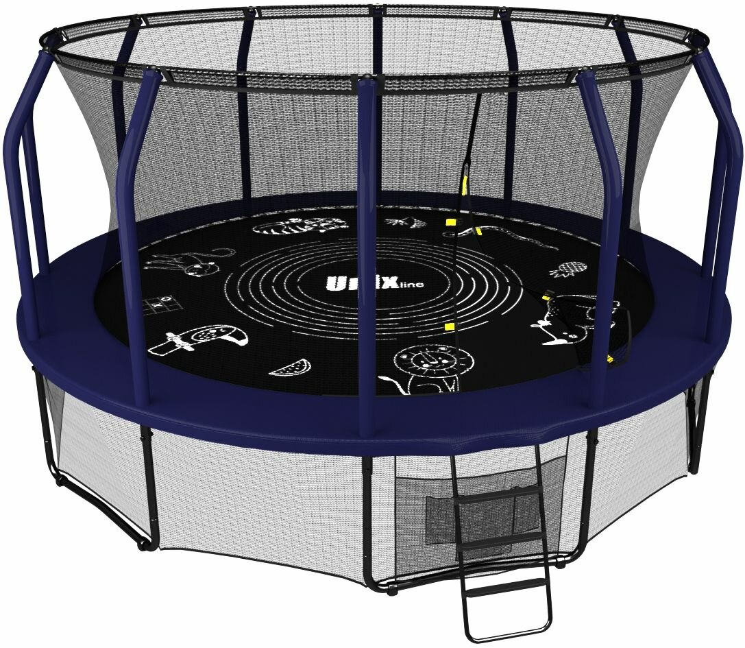 Батут UNIX Line SUPREME GAME 14 ft Blue Размеры: Высота 2690мм Глубина 4270мм Ширина 4270мм
