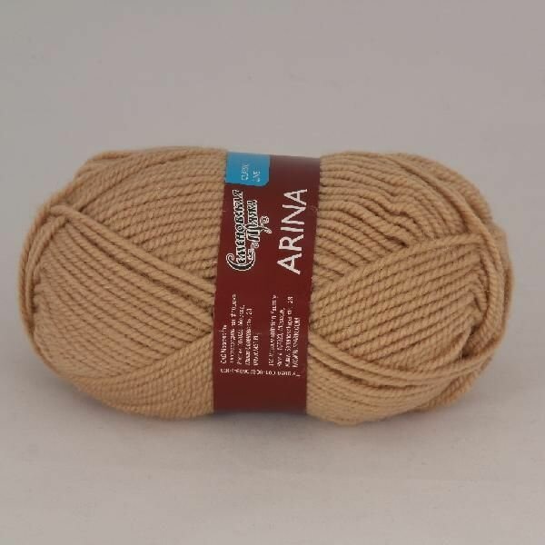 Пряжа Московская шерстопрядильная фабрика Арина ПШ (МШФ), песочн. - 28, 50% шерсть, 50% акрил, 5 мотков, 100 г, 123 м.