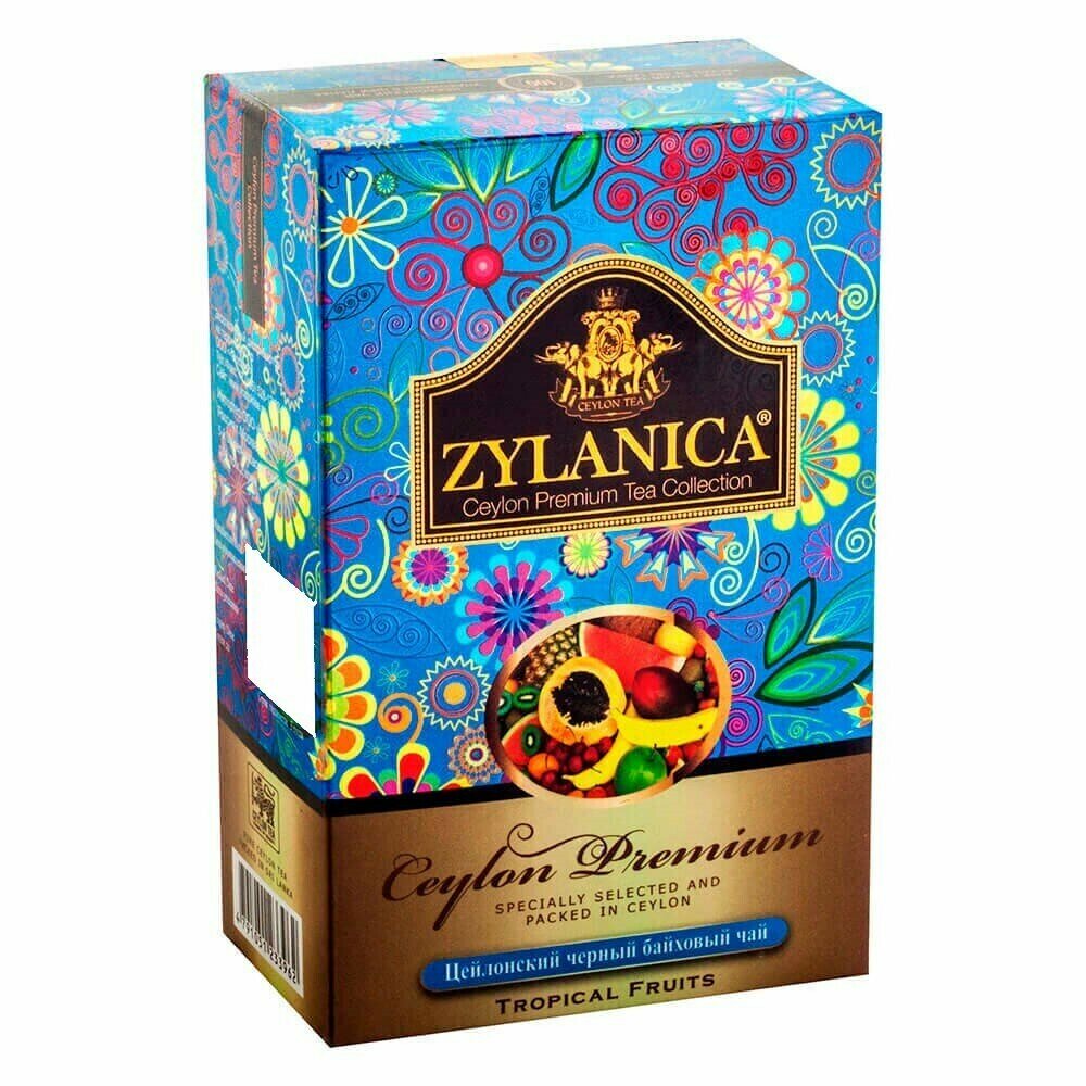 Чай / Чай чёрный Zylanica Ceylon Black Leaf Tea Тропические Фрукты 100 Гр / Zylanica чёрный /