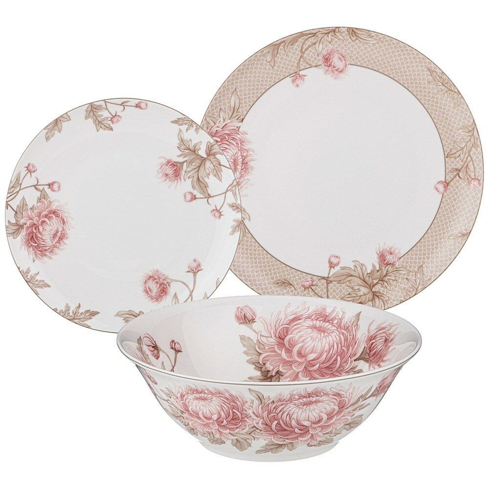 Набор посуды обеденный lefard "Астра" на 4 пер. 12 пр. : 25,5 см , 20,5 см , 750 мл 18 см