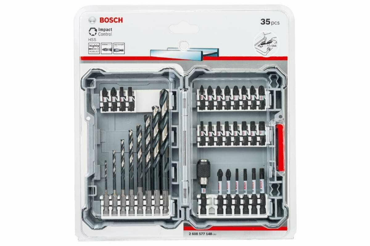 Набор ударных бит и сверл по металлу Impact Control (кейс L) 35 предметов Bosch 2608577148