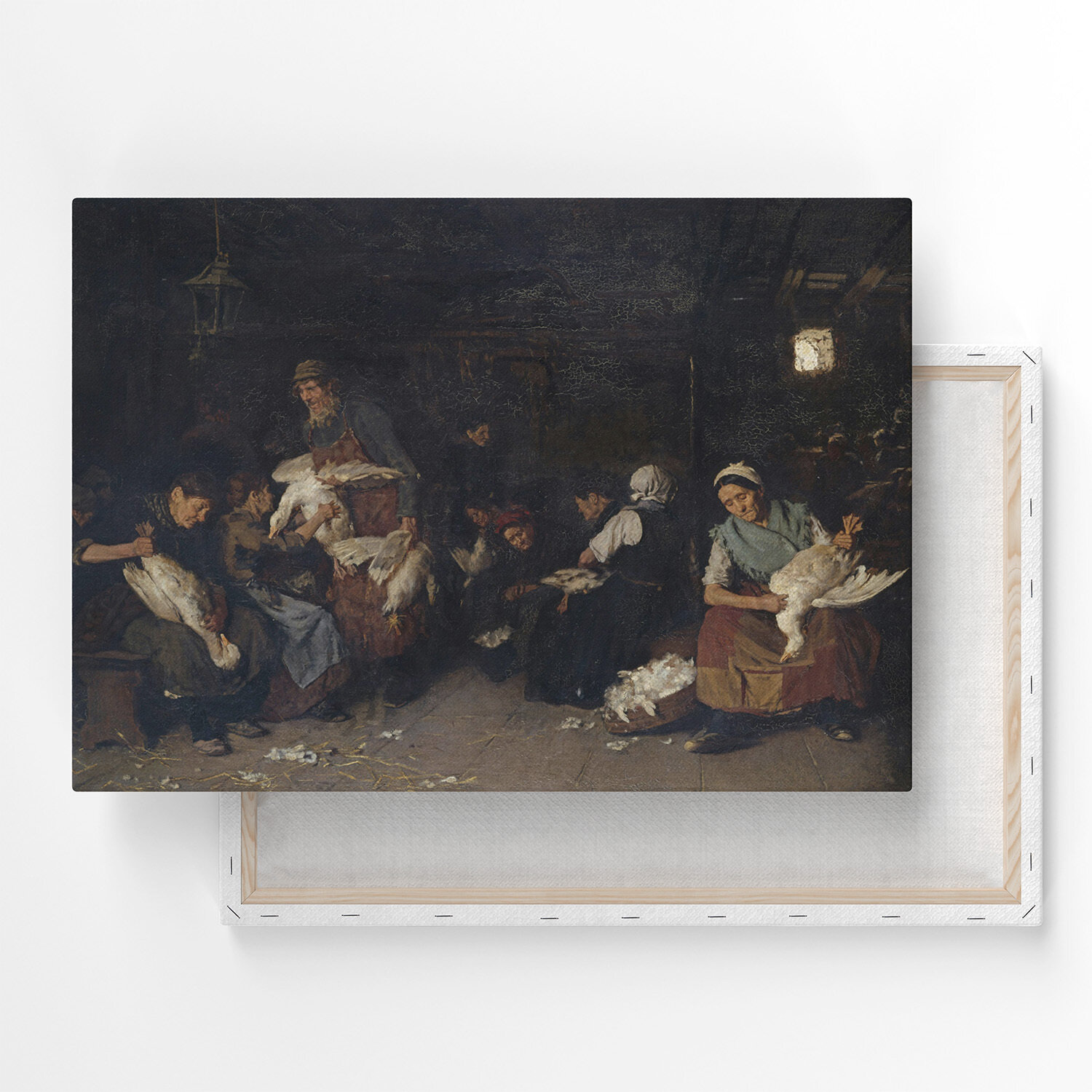 Картина на холсте, репродукция / Макс Либерман - Women Plucking Geese / Размер 60 x 80 см
