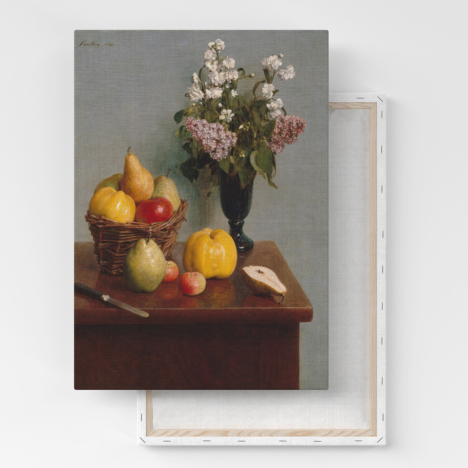 Картина на холсте, репродукция / Анри Фантен-Латур - Still Life with Flowers / Размер 80 x 106 см