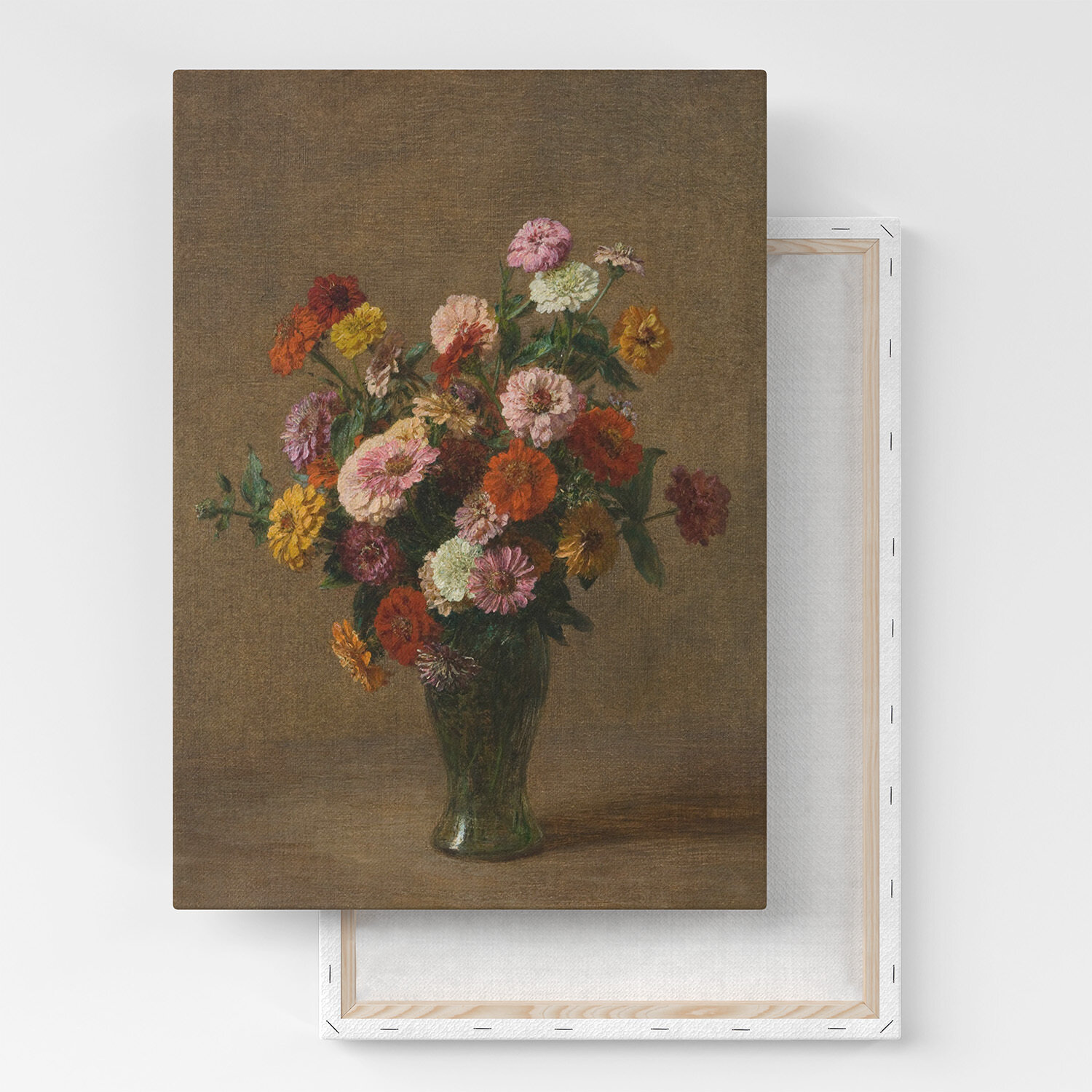 Картина на холсте, репродукция / Анри Фантен-Латур - Zinnias / Размер 80 x 106 см