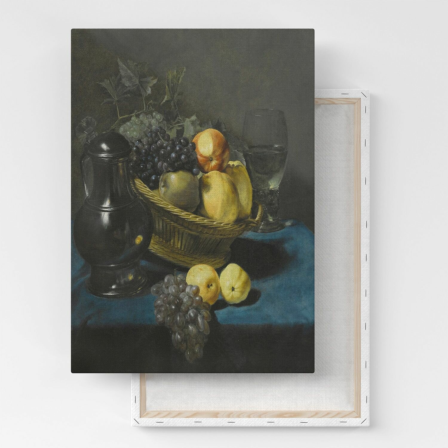 Картина на холсте, репродукция / Юдит Лейстер - Still life with a basket of fruit / Размер 40 x 53 см