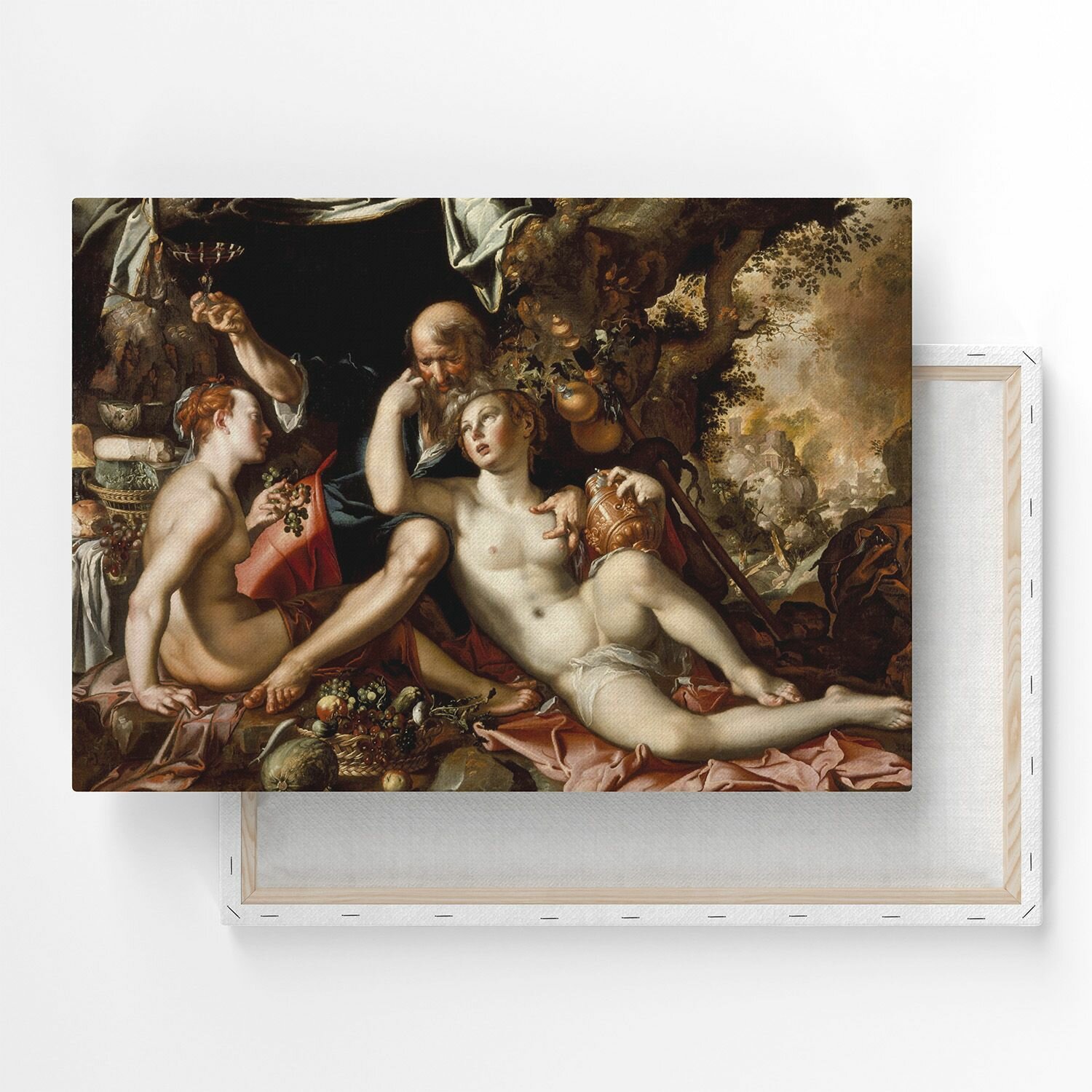 Картина на холсте, репродукция / Иоахим Эйтевал - Lot and His Daughters / Размер 60 x 80 см